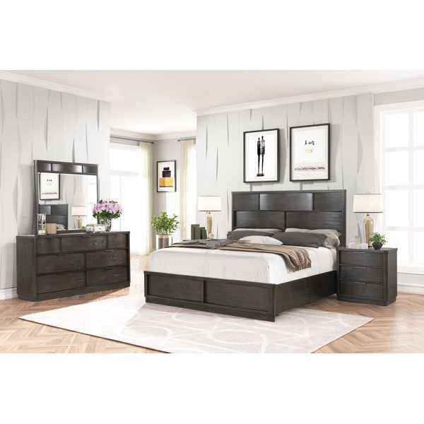 Millwood Pines Amberson Belani Wood Bedroom Set, Panel Bed, Dresser ... Millwood Pines Amberson Belani Wood Bedroom Set, Panel Bed, Dresser ...